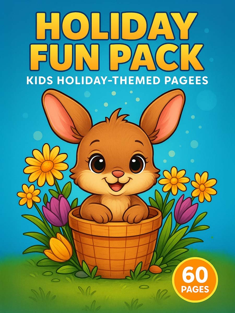 Holiday Fun Pack – 60 Kids Holiday-Themed Coloring Pages | Little Joy Club