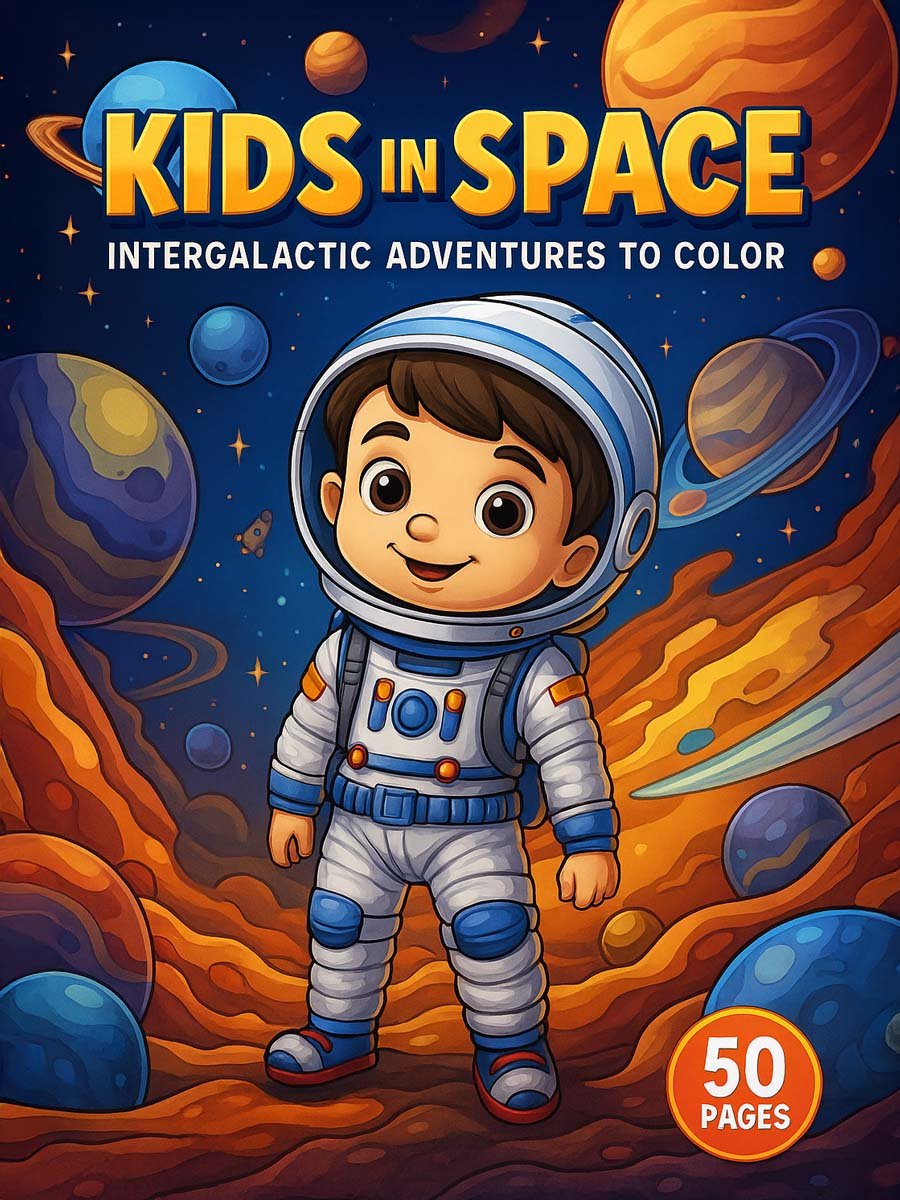 Kids in Space – 50 Intergalactic Adventures to Color | Little Joy Club